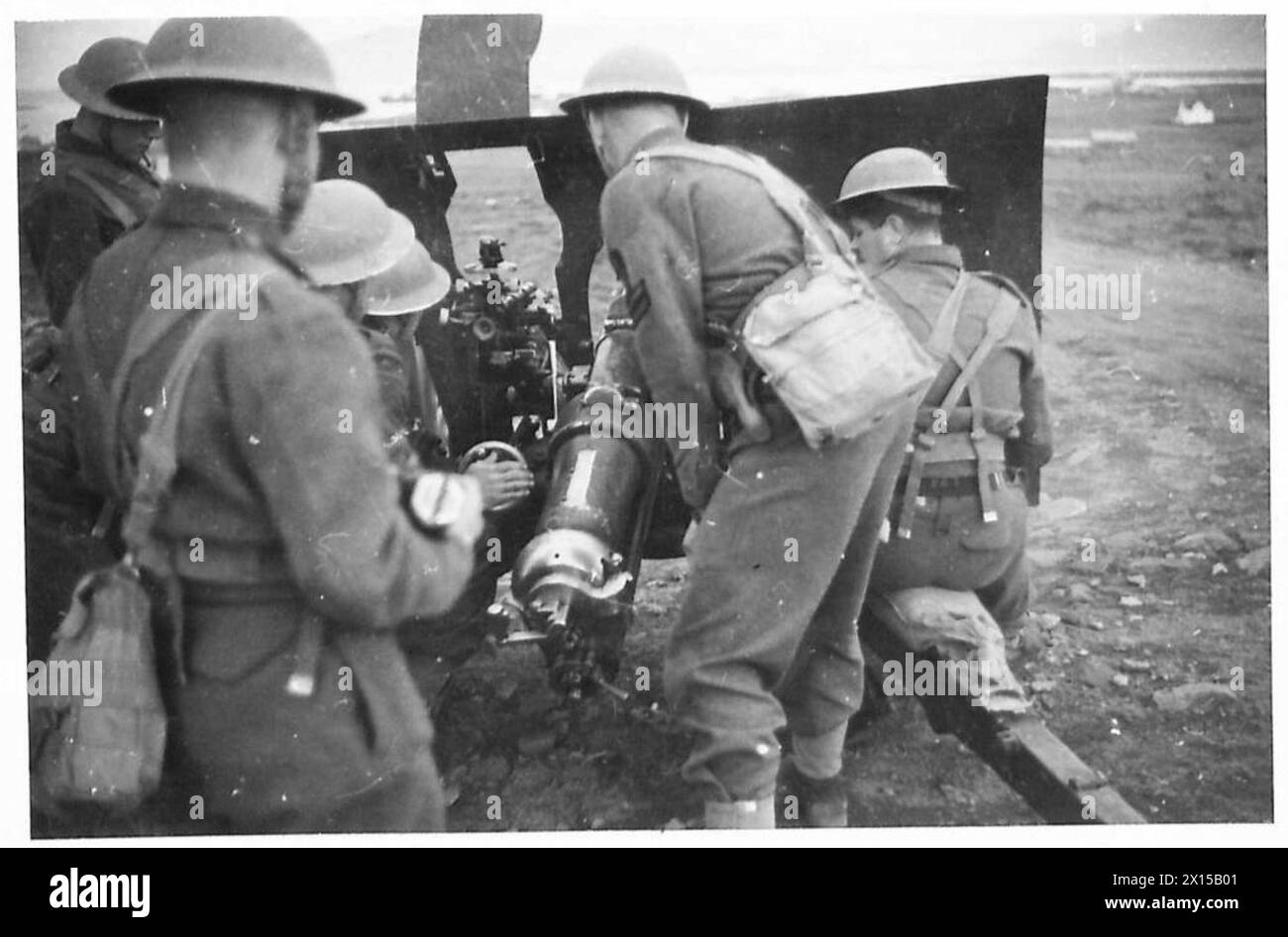 BRITISH AND CANADIAN TROOPS IN ICELAND - A Naval Unit overlooking ...