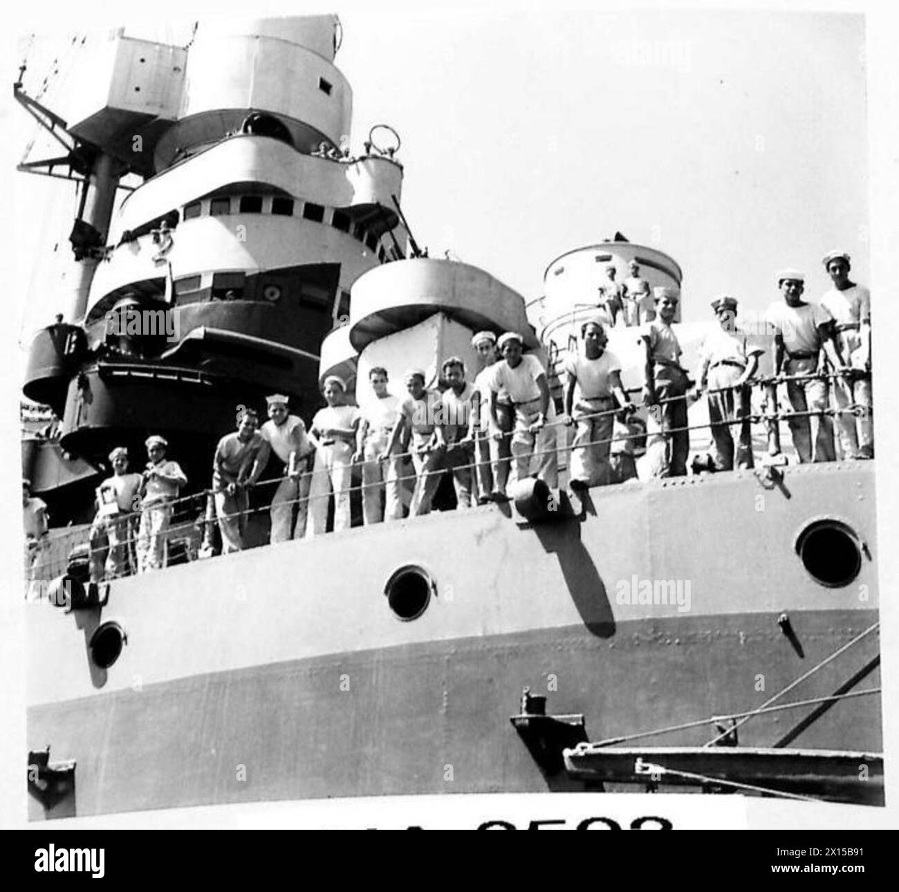 SURRENDER OF ITALIAN FLEET MALTA - Italian Naval personnel seen lining ...