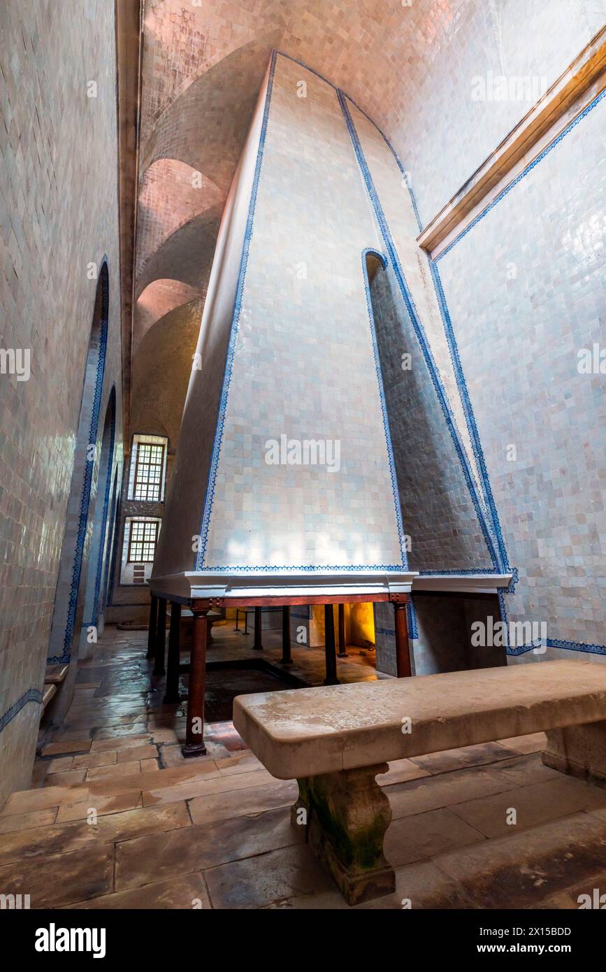 The monastery’s kitchen and the huge chimney. The Alcobaça Monastery ...