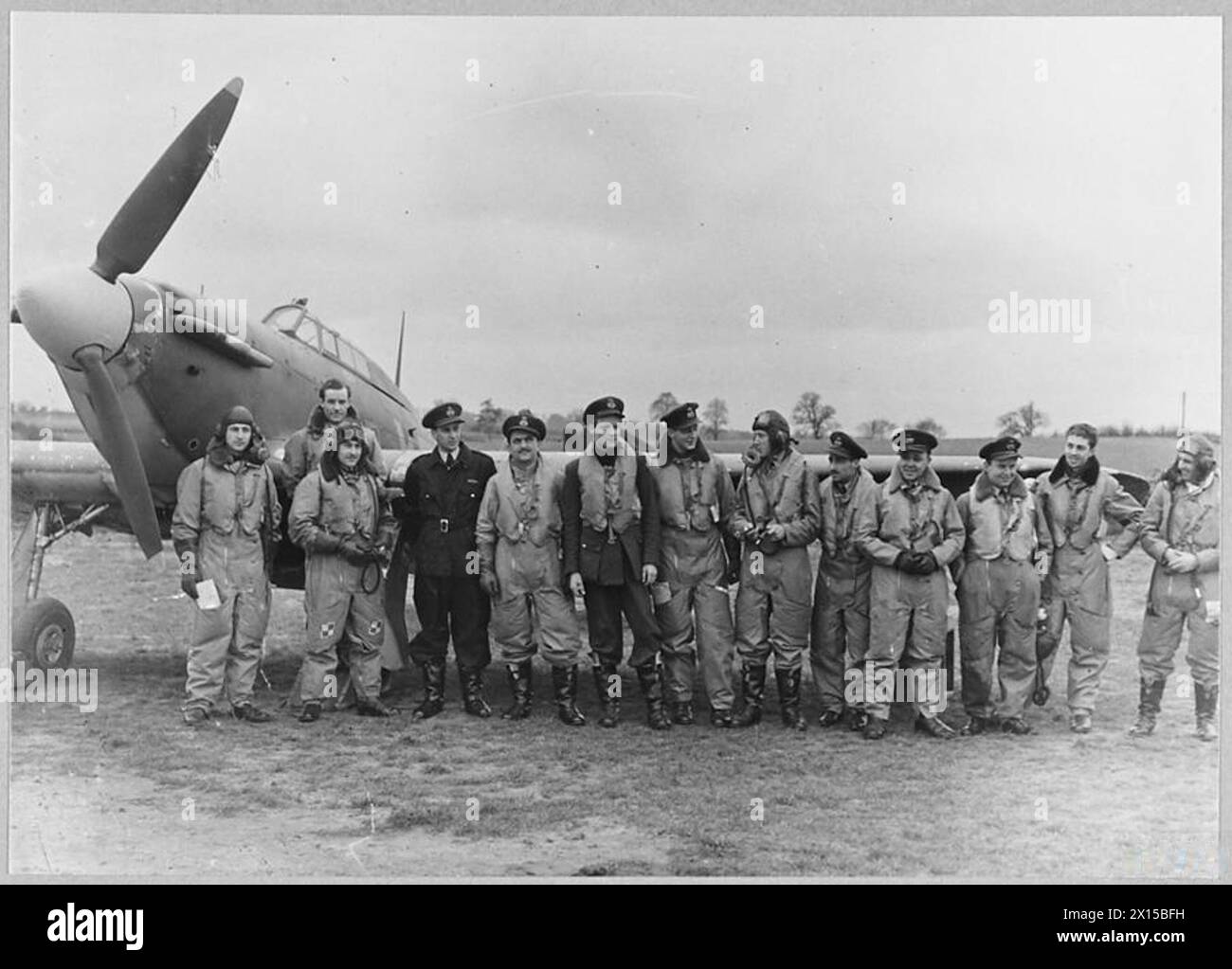 American pilots of the Eagle Squadron are shown in groups, now ...