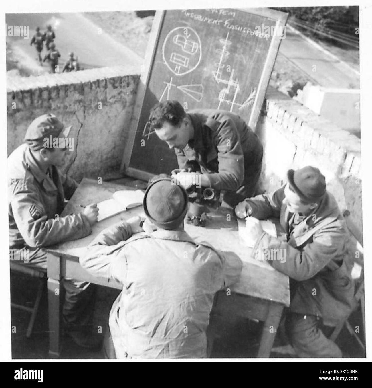 Cpl. Wilson of R.E.M.E., attached to the 8th Surrey Regiment, instructs ...
