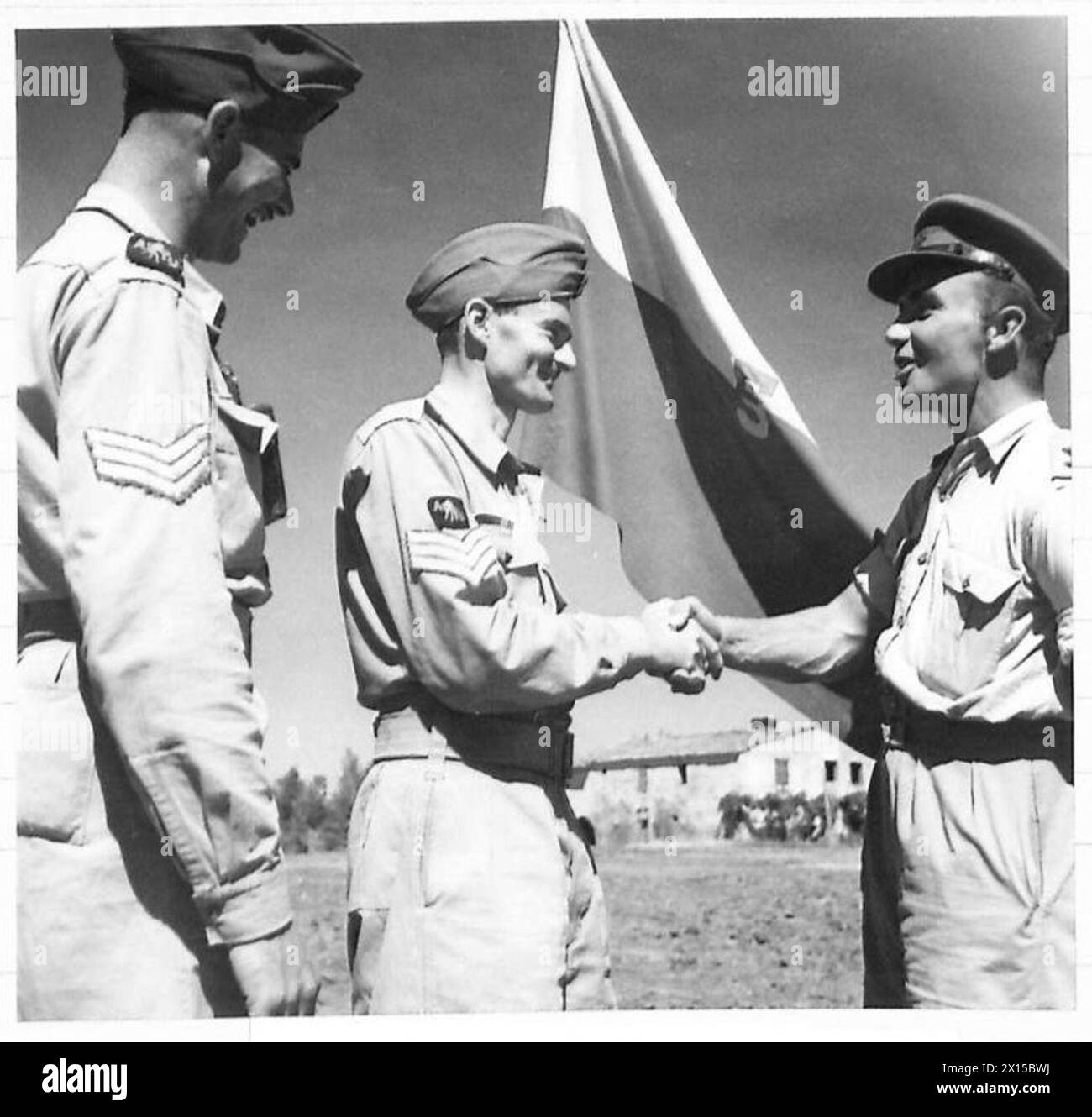 LIEUT. GENERAL CLARK AWARDS RIBBON OF MILITARY MEDAL TO BRITISH ...