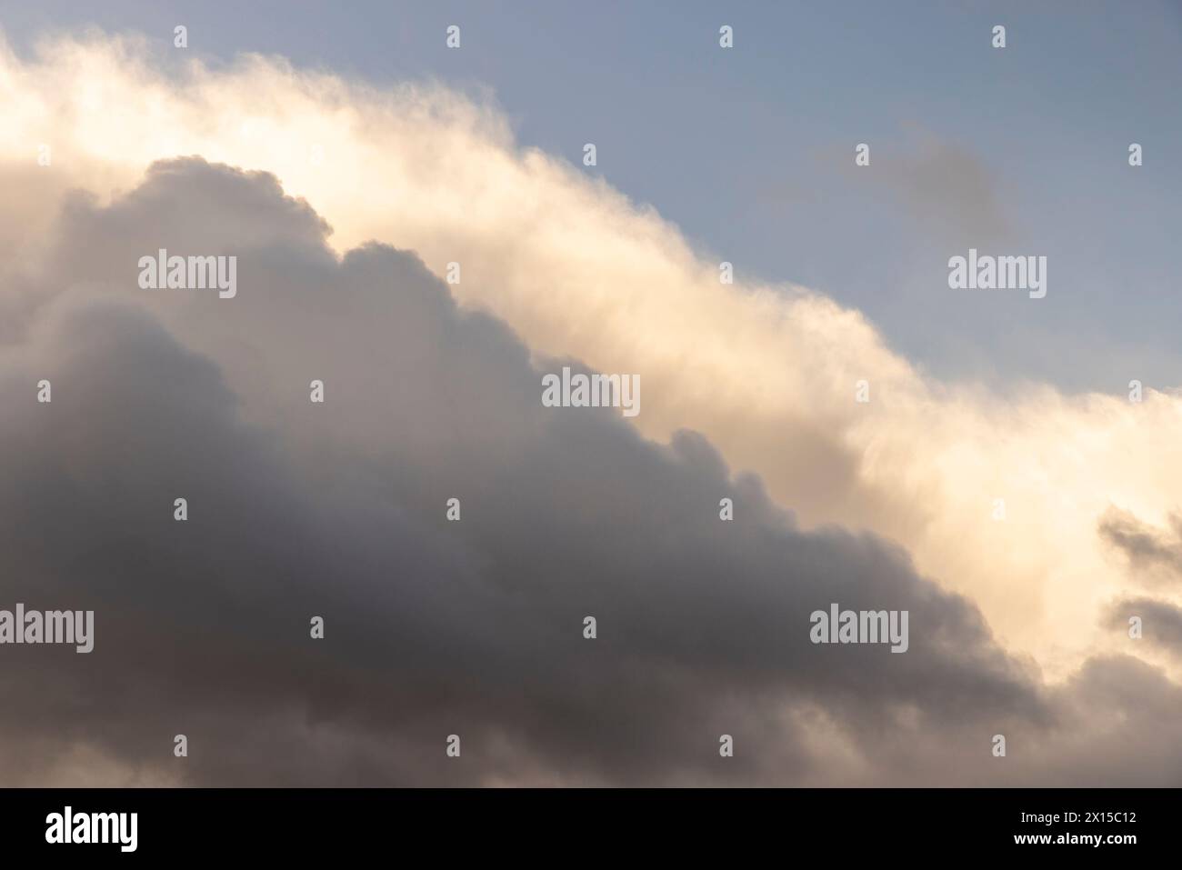 blue sky in February with clouds before snowfall, blue sky and clouds ...