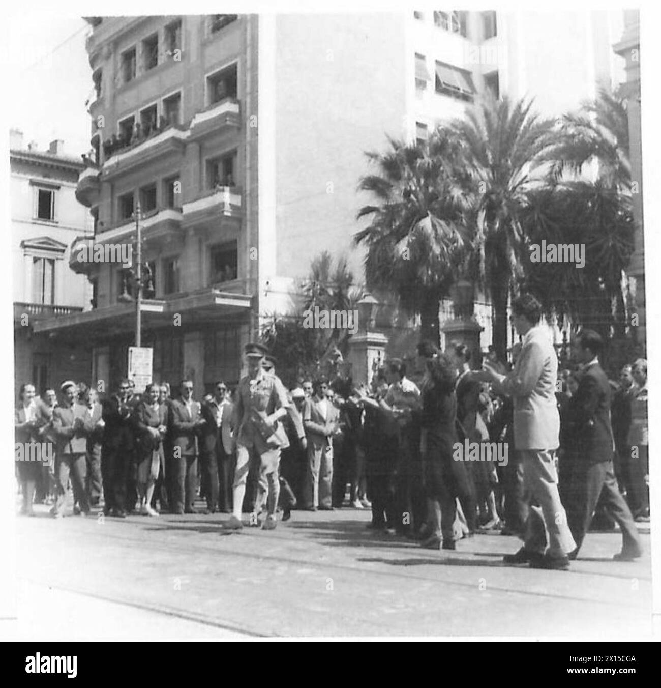 Greek civilians applaud Lieutenant General Scobie as he returns to ...