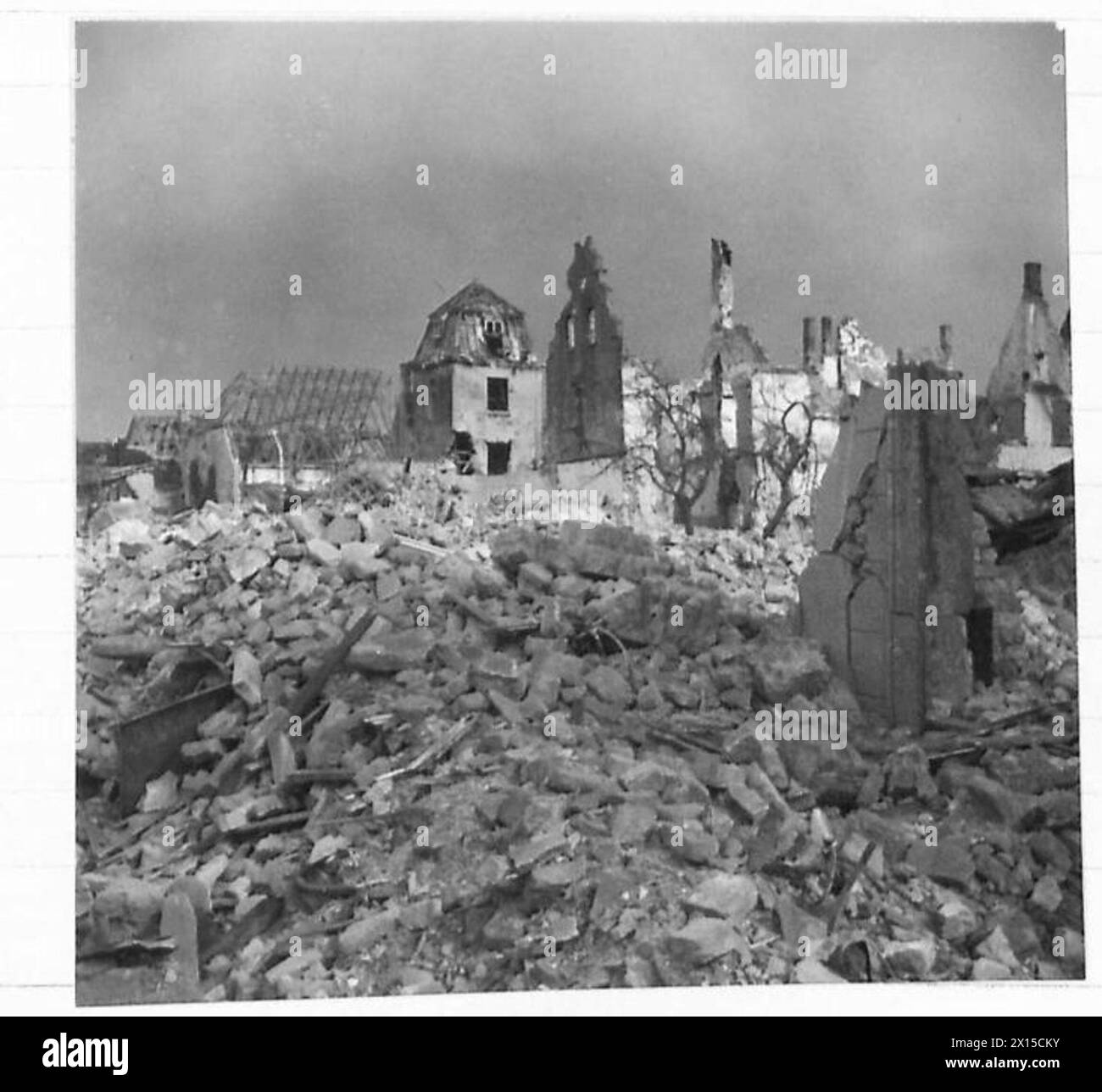 GENERAL HORROCKS IN REES - A view of ruined Rees , British Army, 21st ...