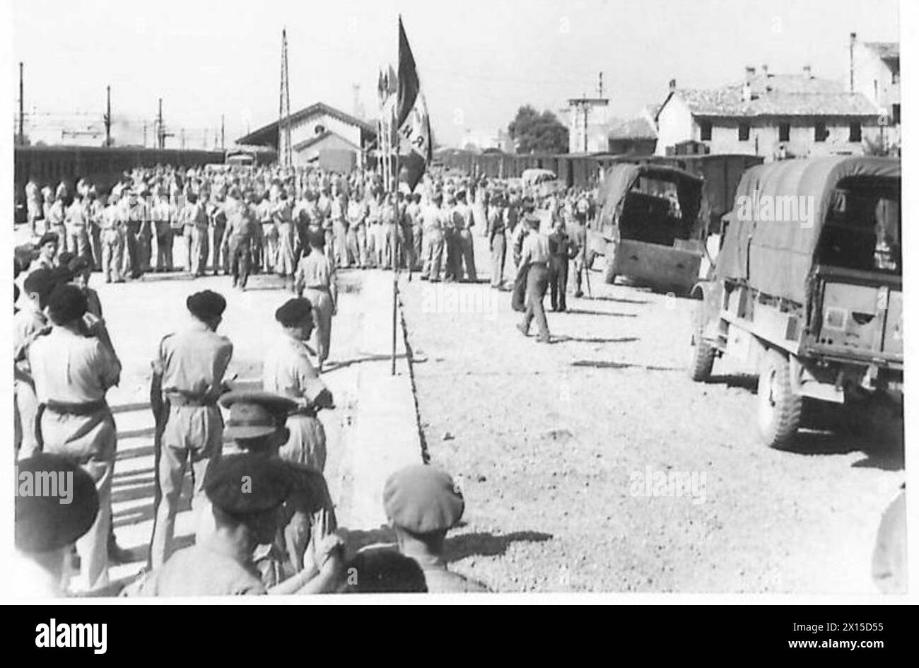 TO ENGLAND BY PYTHON - Showing Udine Station before departure British ...