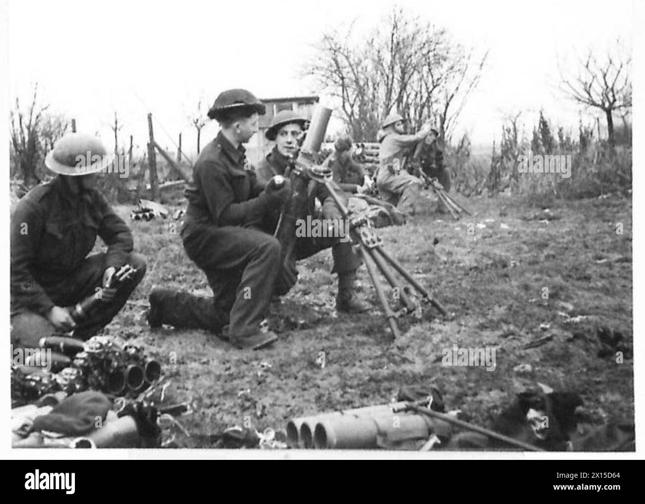 IN ACTION NORTH OF SITTARD - 3" Mortars of the 1st Bn Rifle Bde in ...