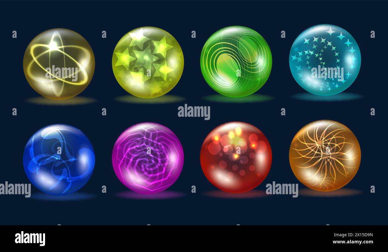 Magic glowing crystal spheres Stock Vector Image & Art - Alamy