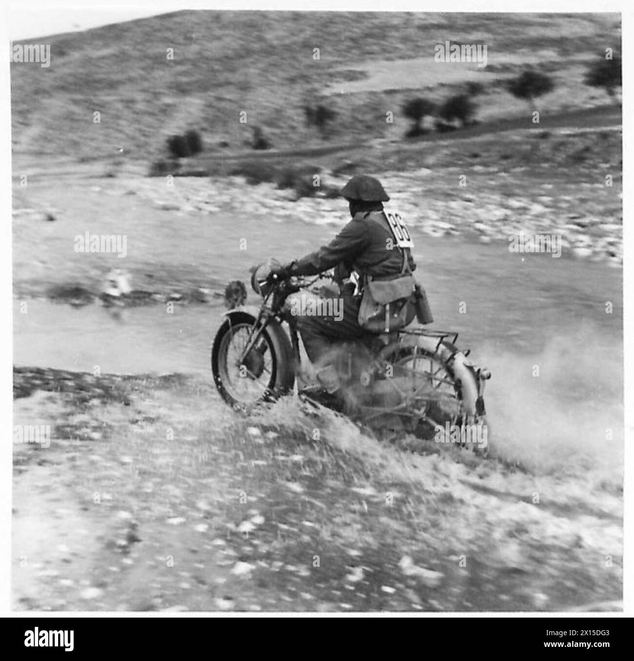 MOTORCYCLE TRIAL FOR DISPATCH RIDERS IN CYPRUS - A water splash was one ...