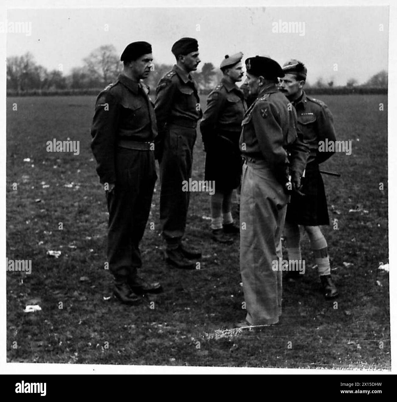 General Montgomery tours the 21st Army Group, speaking with Lieutenant ...