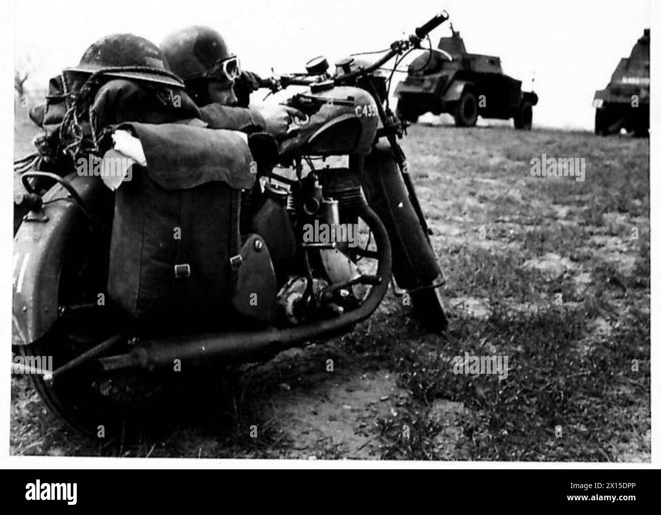 OPERATIONS WITH A RECCE REGIMENT - A "Don R" takes cover behind his ...