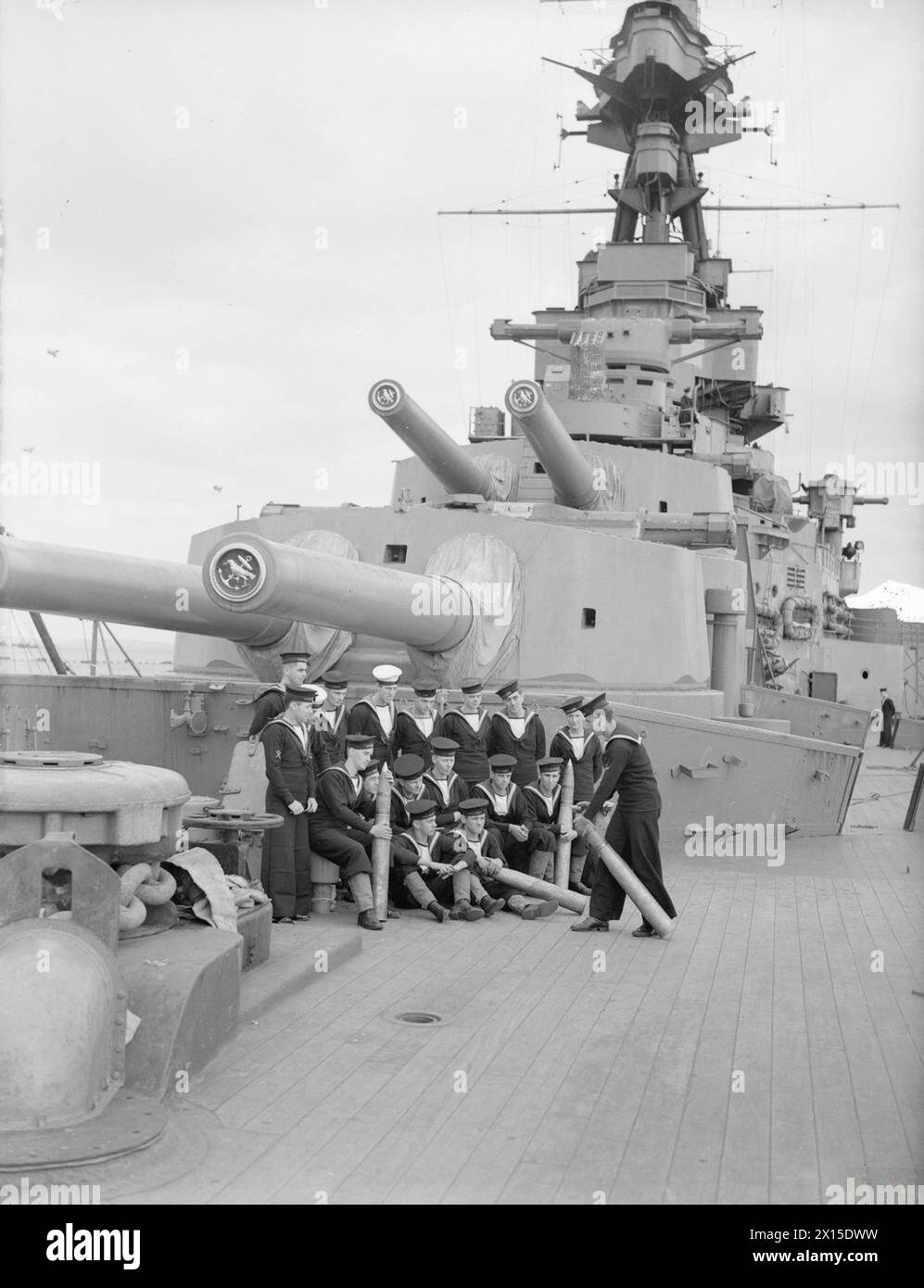 ON BOARD A WARSHIP. 1940, ON BOARD THE BRITISH BATTLECRUISER HMS HOOD ...