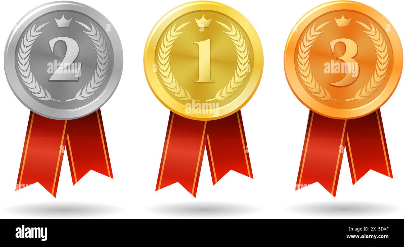 Ranking award medal set hi-res stock photography and images - Alamy