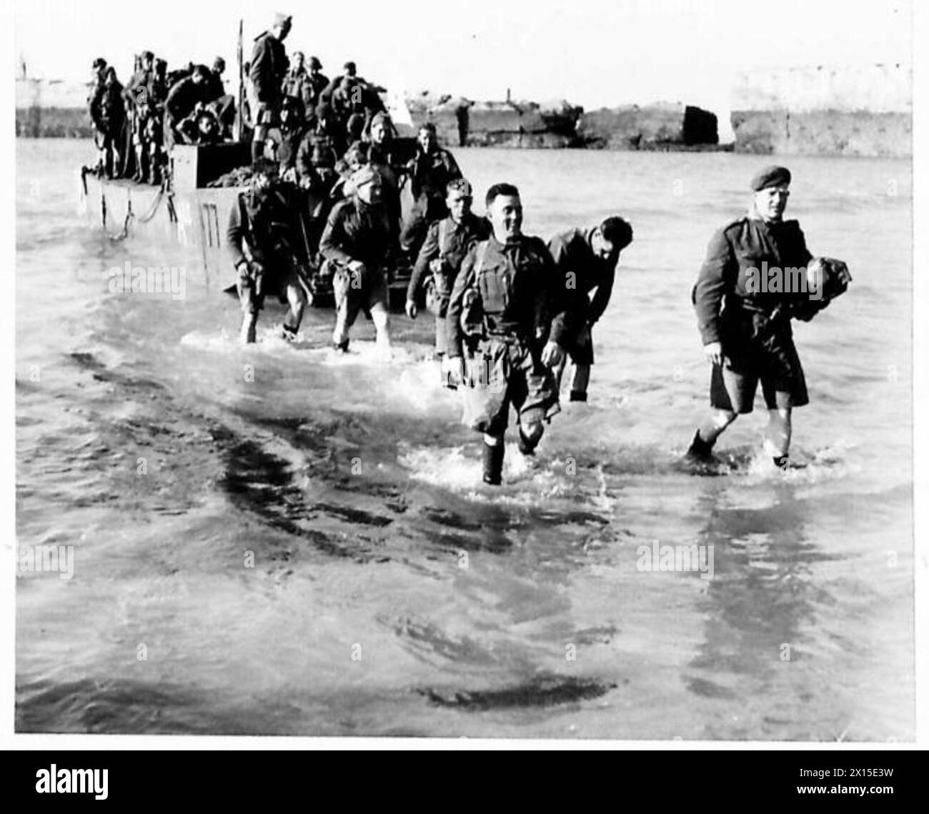 Commandos and landing craft return from a raid on the French coast ...