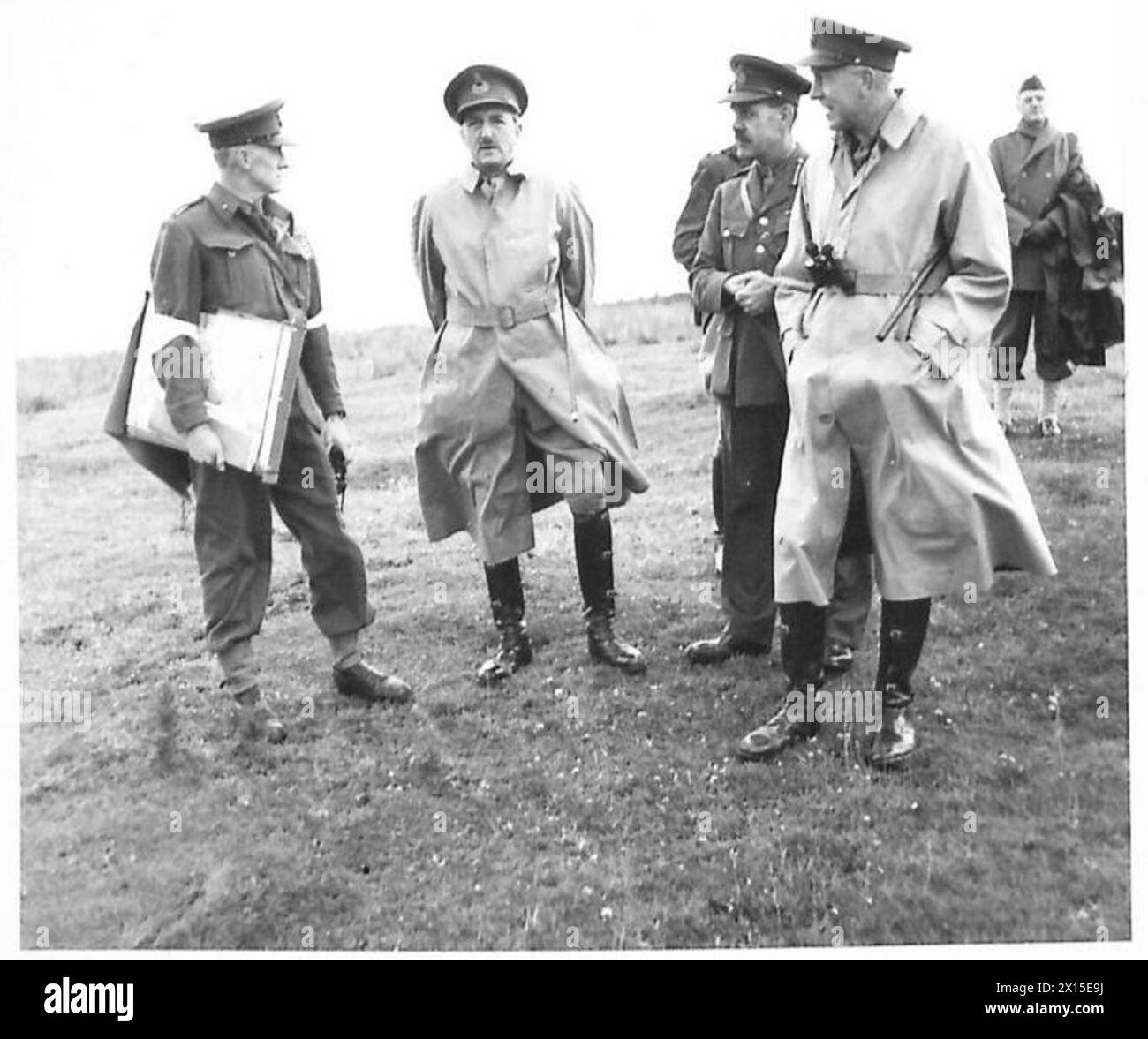 Senior British and American officers including Brig. K.N. Crawford, Gen ...