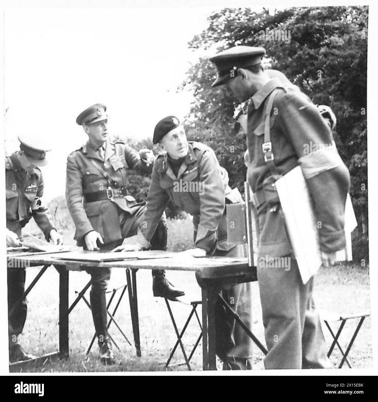 Lt. Gen. K.A.N. Anderson and Major General B.G. Horrocks confer during ...