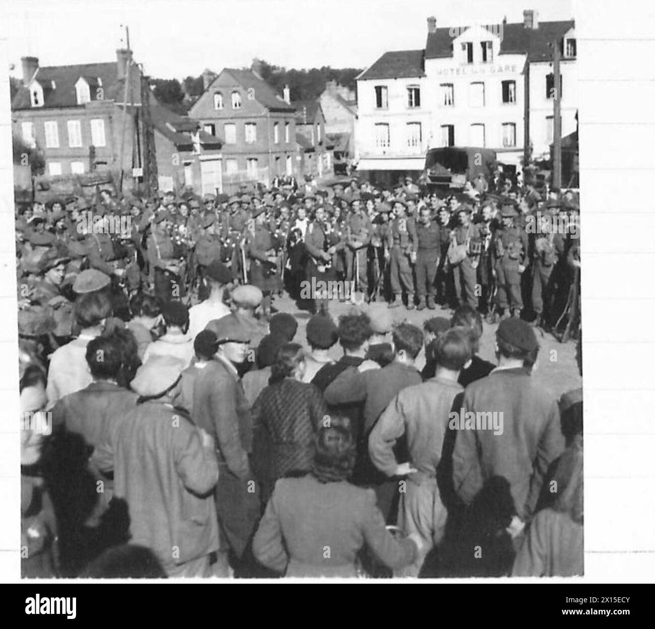 Pipers of the 162 Brigade, 51st Highland Division, perform traditional ...