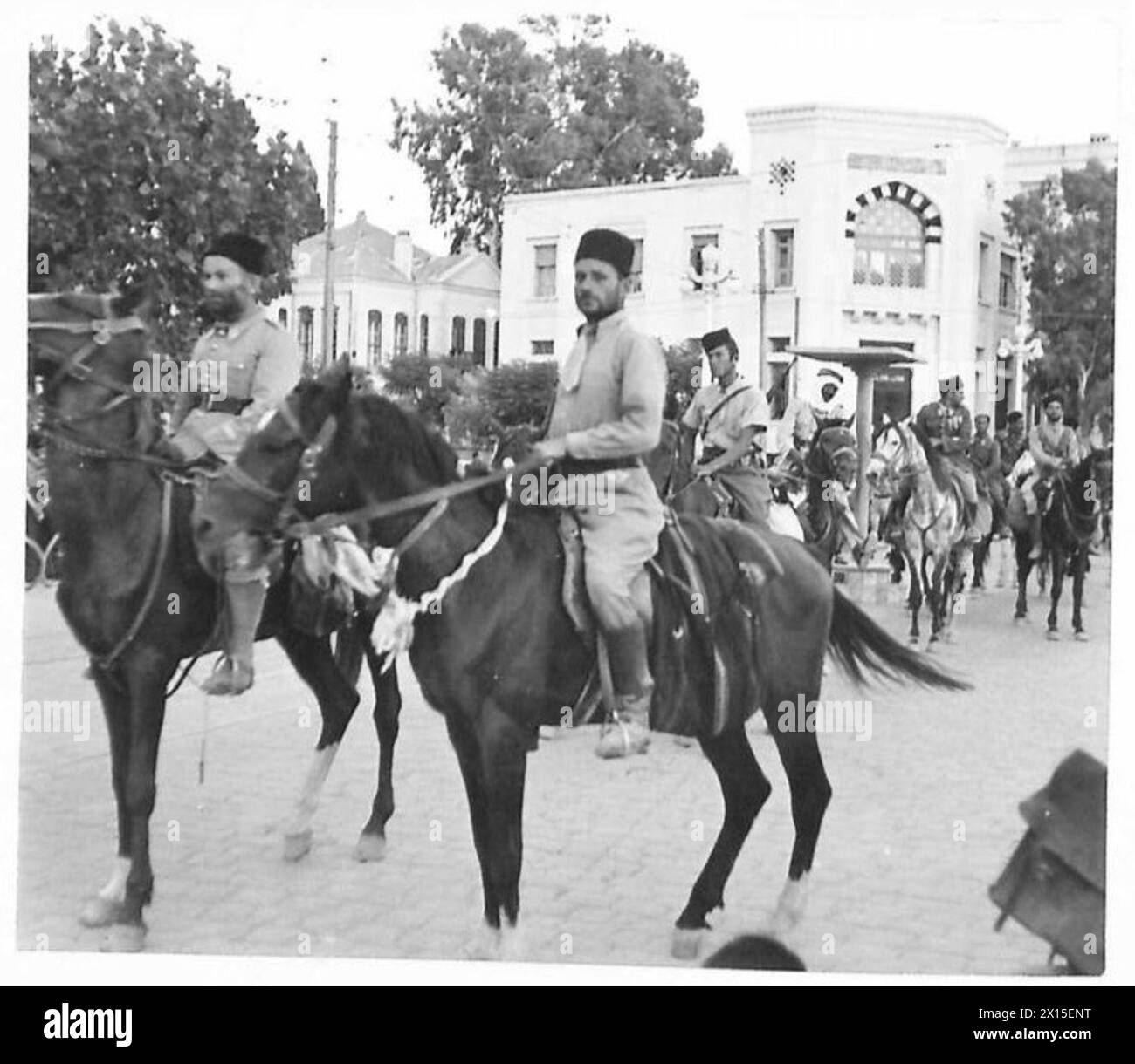Free French Circassian Cavalry rode through Damascus streets following ...