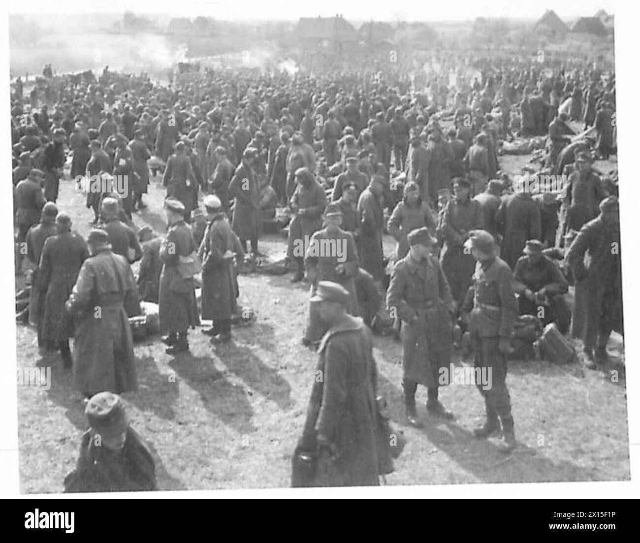 MASS SURRENDER OF GERMAN TROOPS - German soldiers waiting to surrender ...