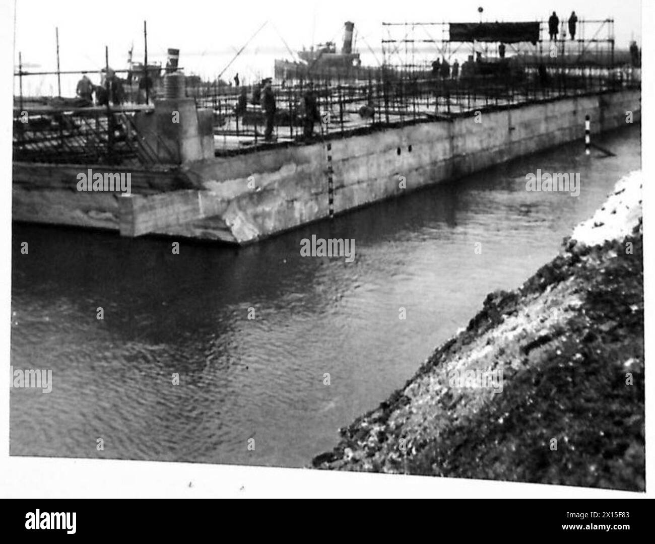 The Phoenix concrete unit is moved from the berth to the West India ...