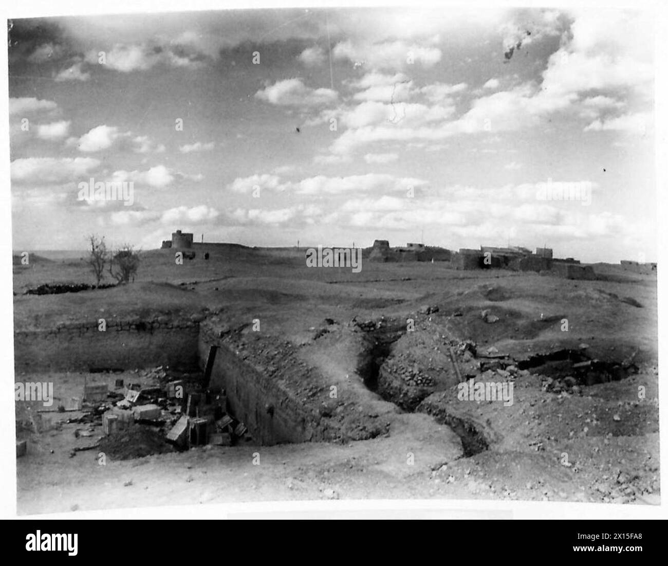 A general view of a fort captured from the Italians in and around Derna ...