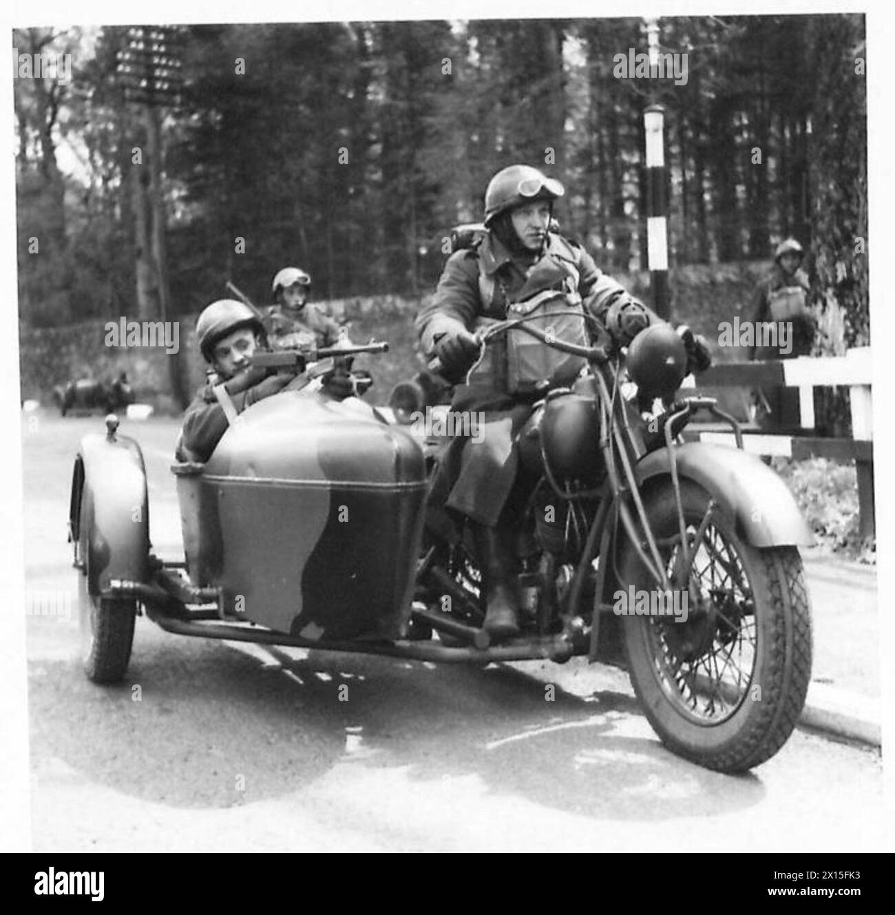 Motorcycle patrol of the 1st Reconnaissance Regiment, 1st Polish Corps ...