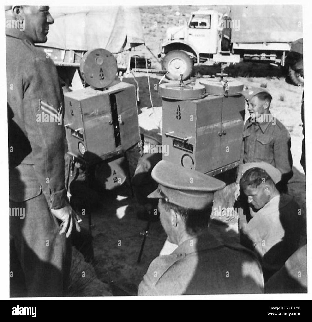 "DESERT VICTORY" SHOWN IN THE DESERT - The projectors are assembled ...