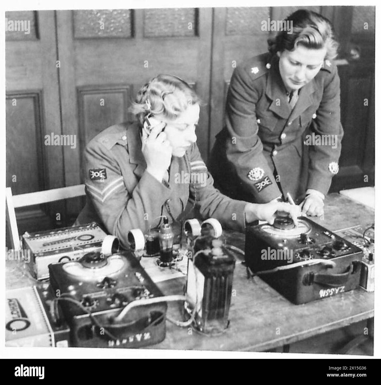Girls are trained in basic radio hookup procedures, learning ...