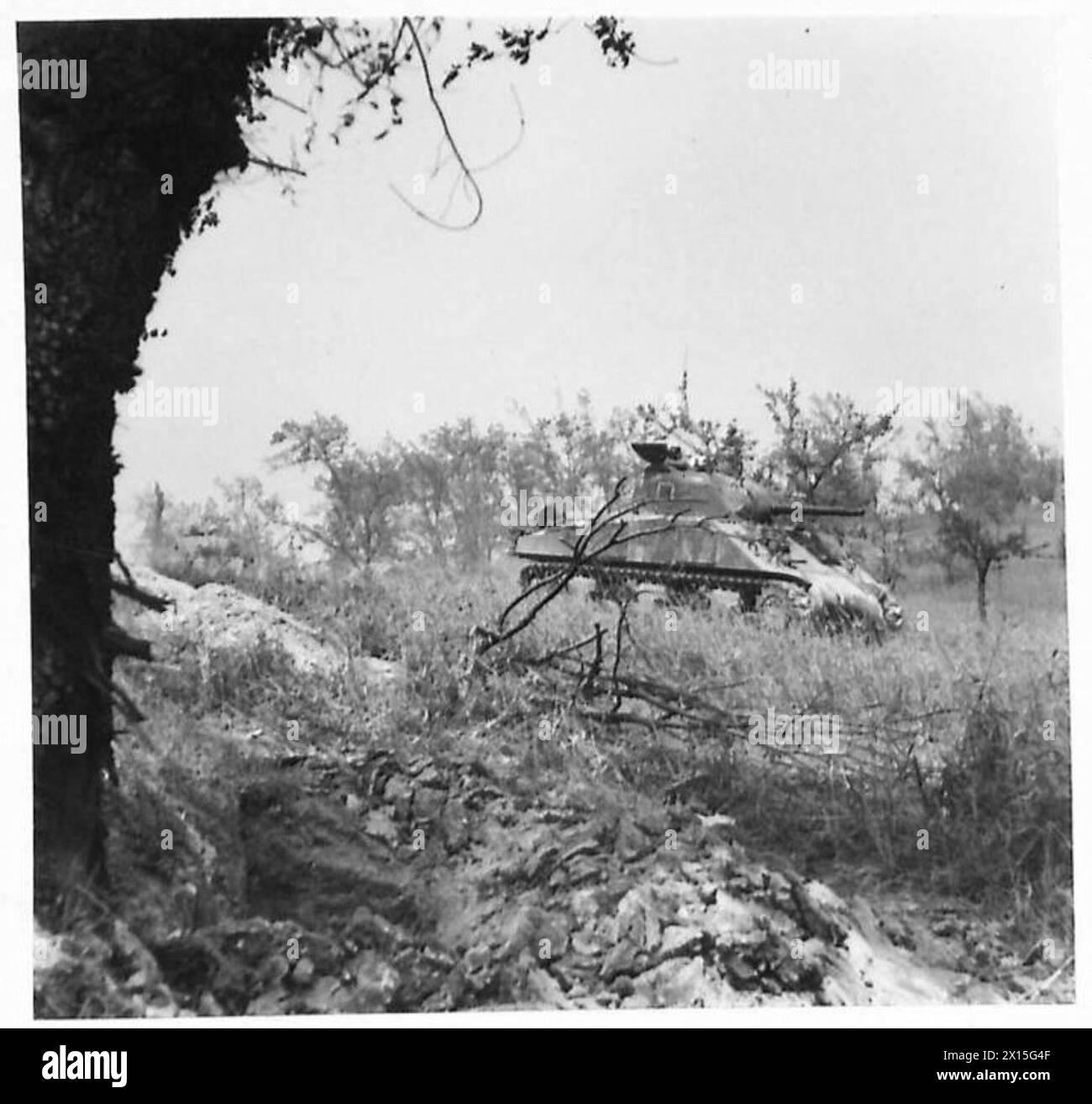 During the Cassino battle, tanks advance by day targeting machine-gun ...