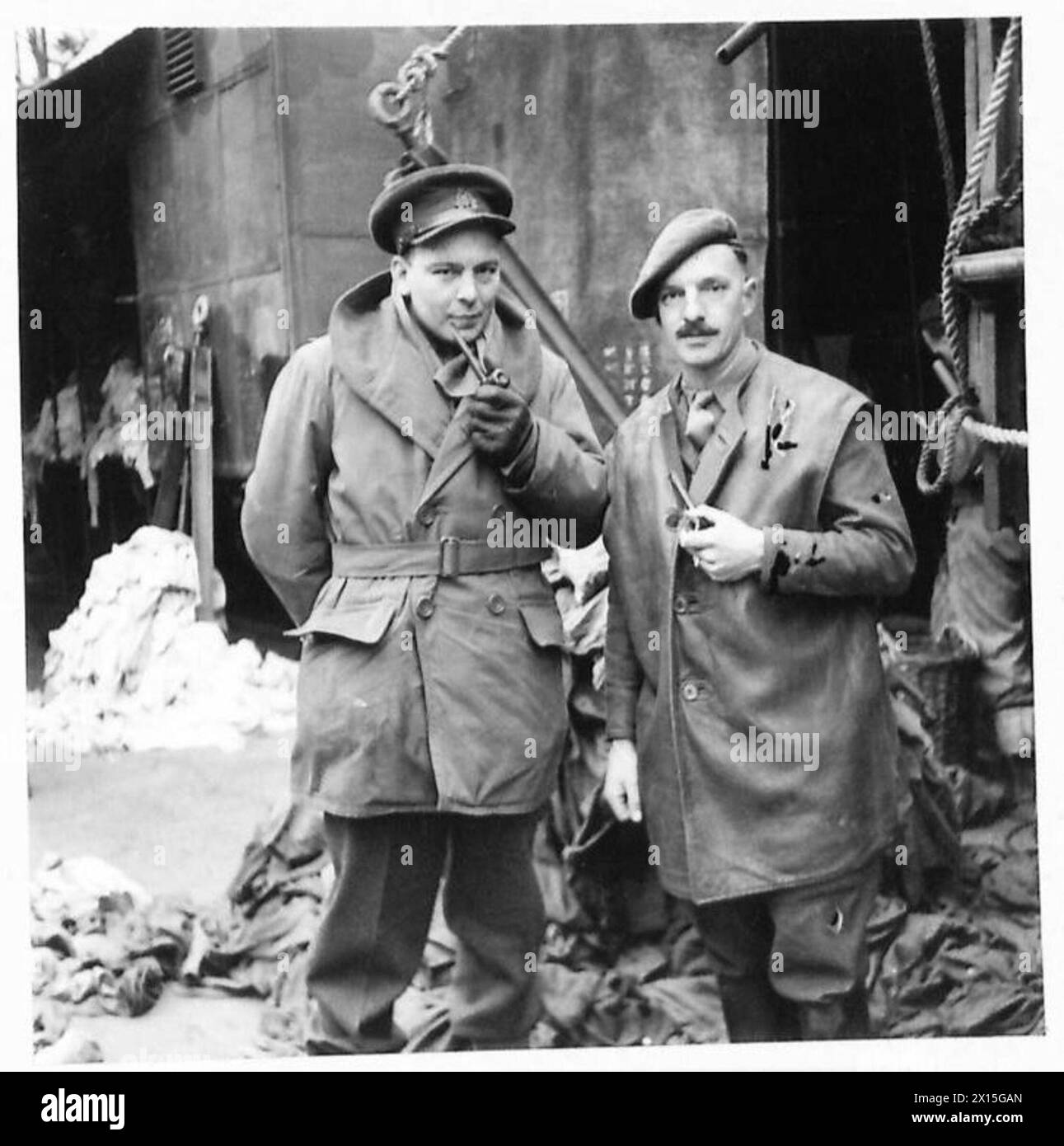 Major Hamilton and Mr. Kent converse with staff at a British Army ...