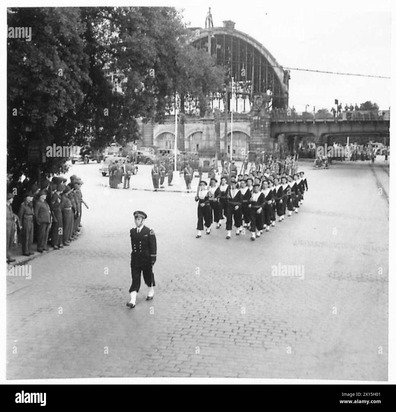 French marines stationed in Hamburg present the Croix de Guerre to ...