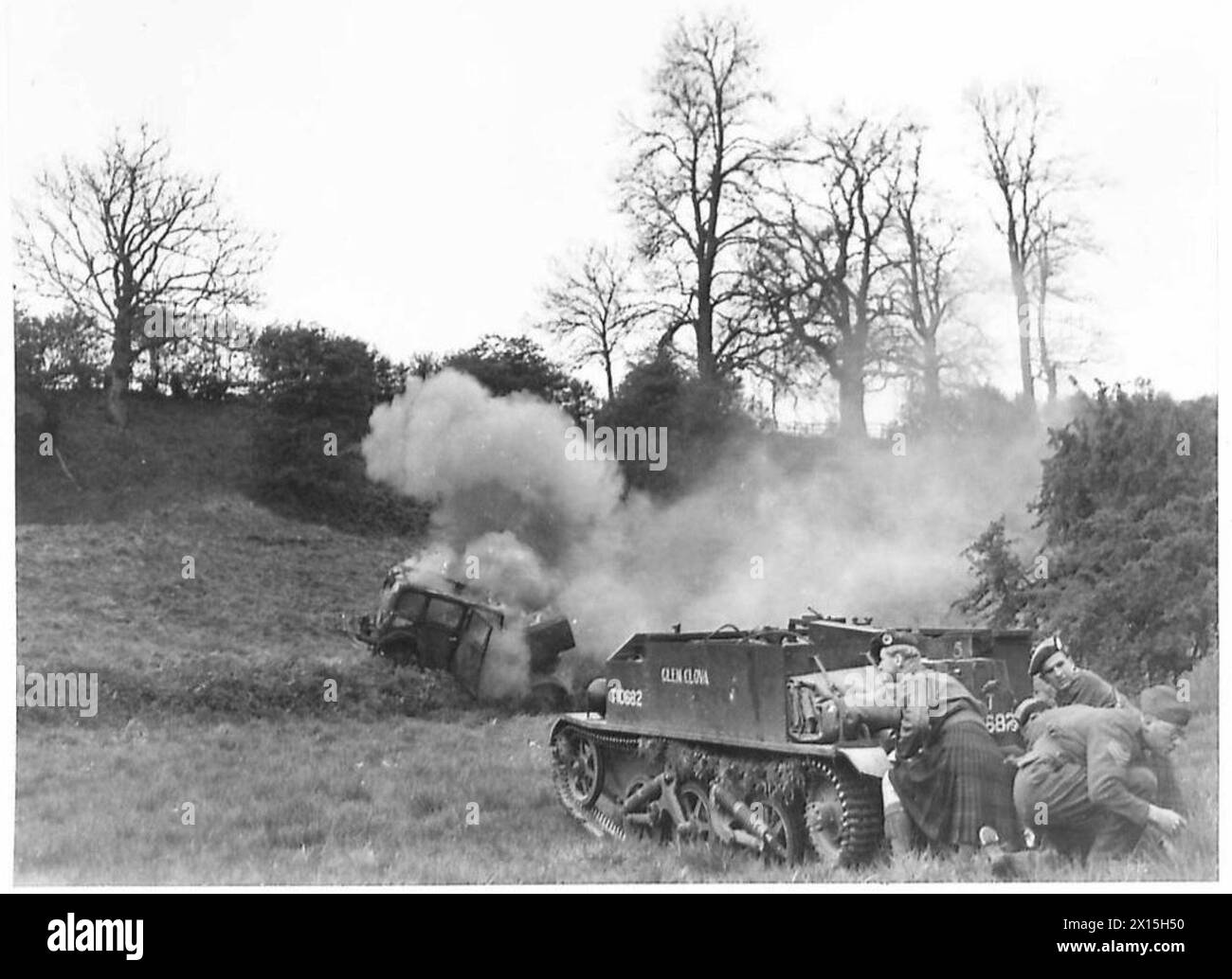 HIGHLAND DIVISION BATTLE SCHOOL - Taking cover as the "Car tank ...