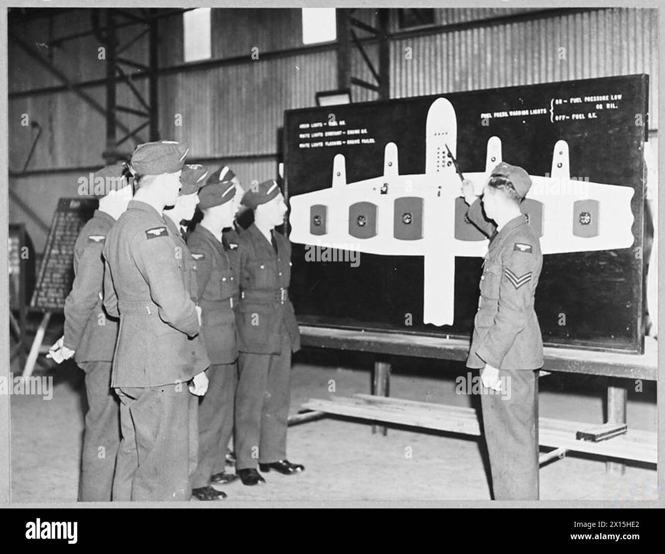 FLIGHT ENGINEERS IN TRAINING : - 12466 Picture (issued 1944) shows ...