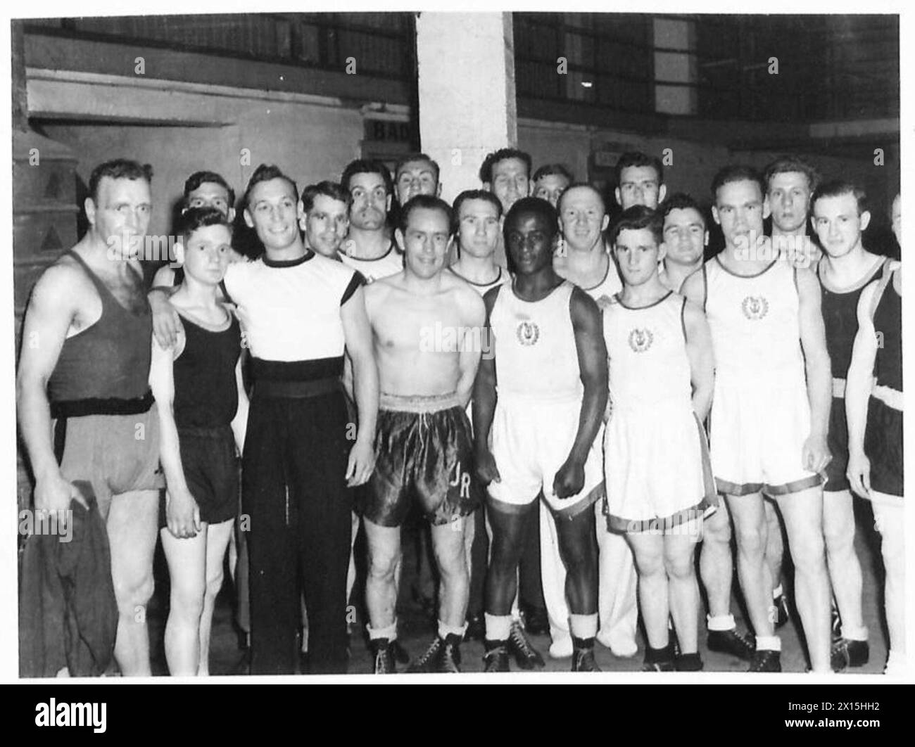 INTER-SERVICE BOXING TOURNAMENT AT ANTWERP - A group of the boxers in ...