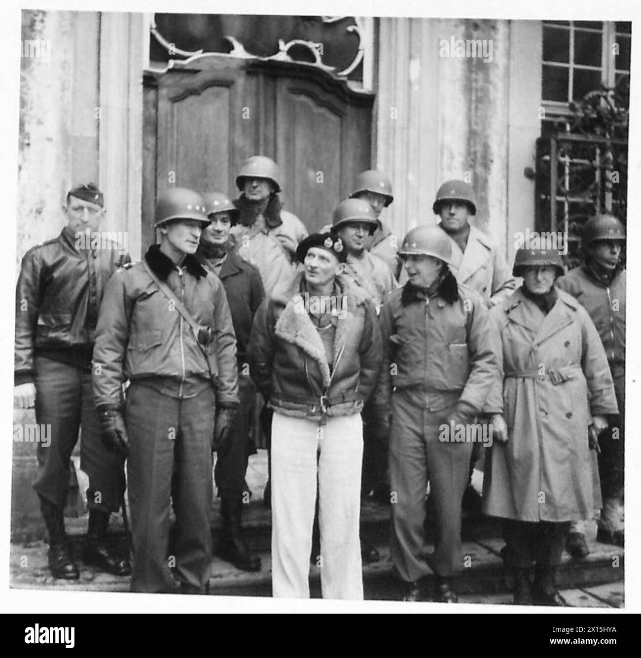 Field Marshal Montgomery meets with Allied commanders, including Major ...
