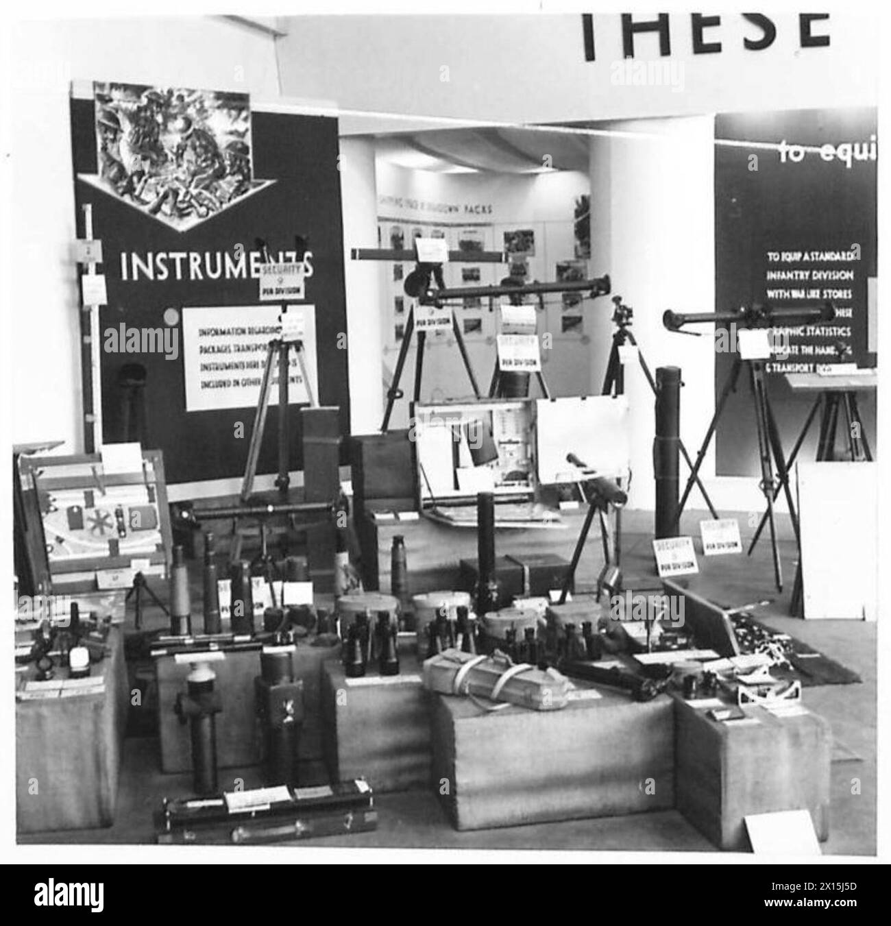 EQUIPMENT EXHIBITION AT ROYAL ORDNANCE DEPOT - Instruments displayed ...