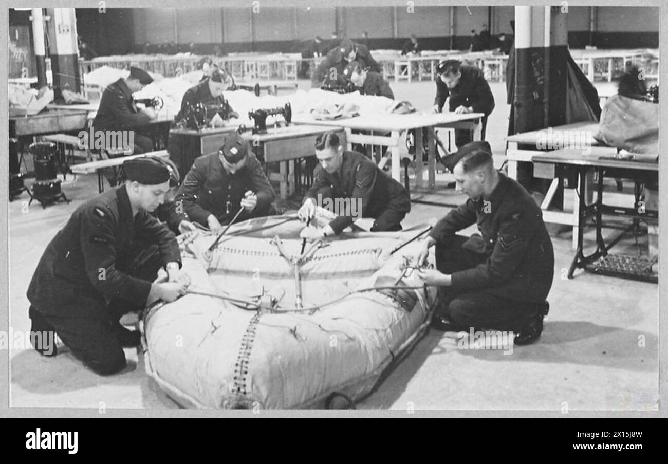 A barrage balloon is shown taking to the water, with its dinghy tested ...