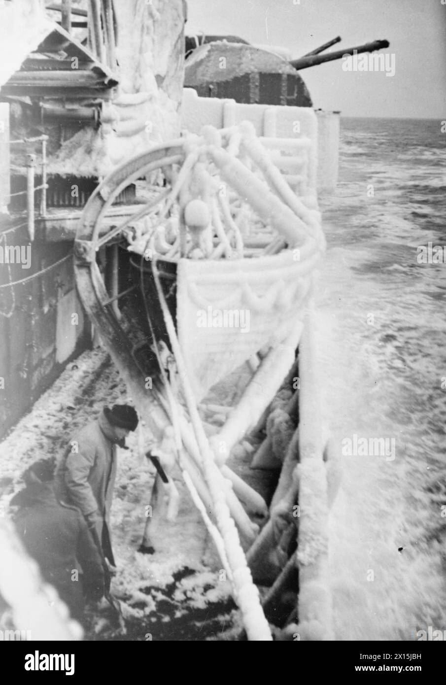 BRITISH WARSHIPS SAIL UNDER ARCTIC CONDITIONS IN NORTHERN WATERS. 1942 ...