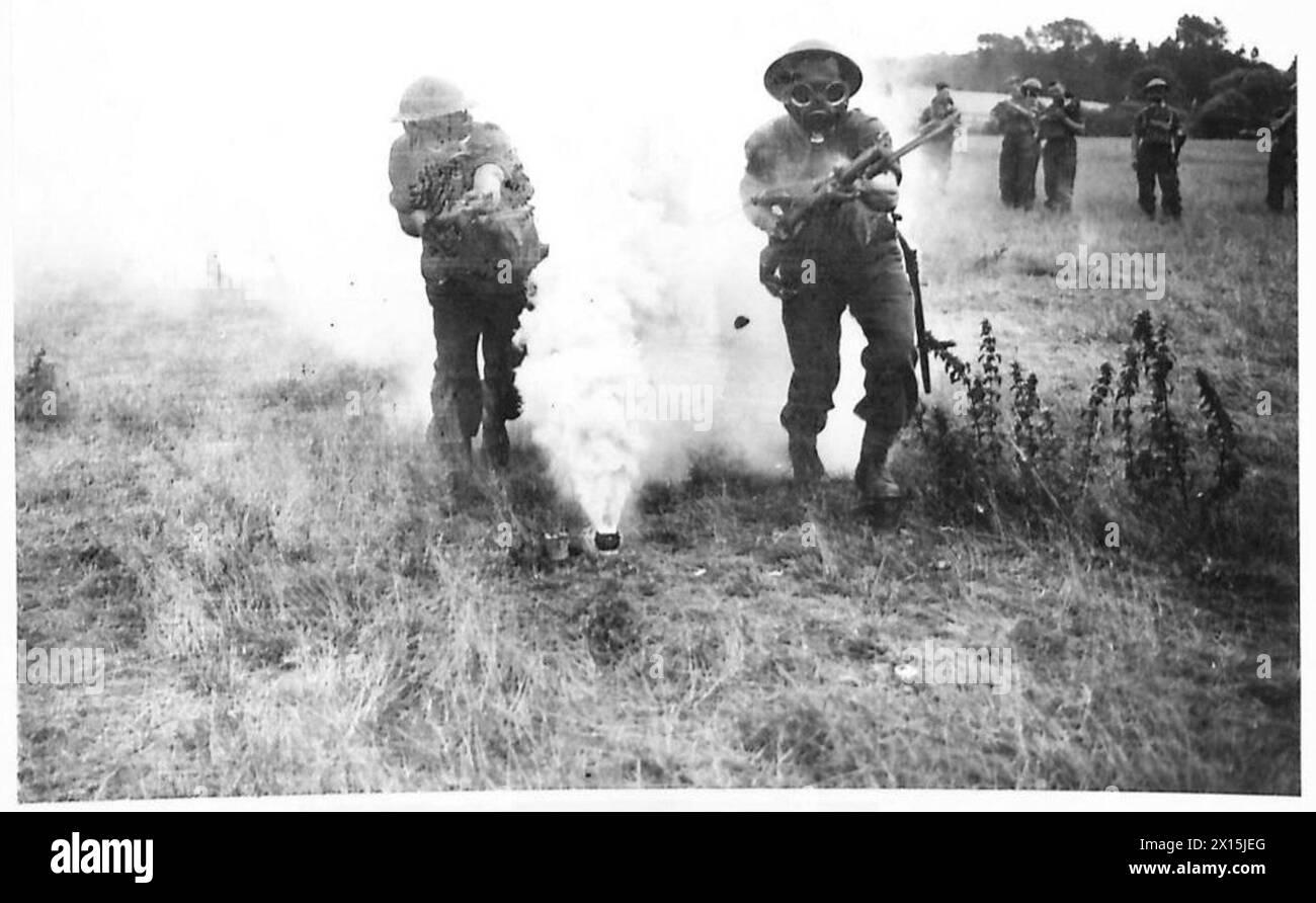 INFANTRY IN TRAINING - The platoon charge through a smoke screen with ...
