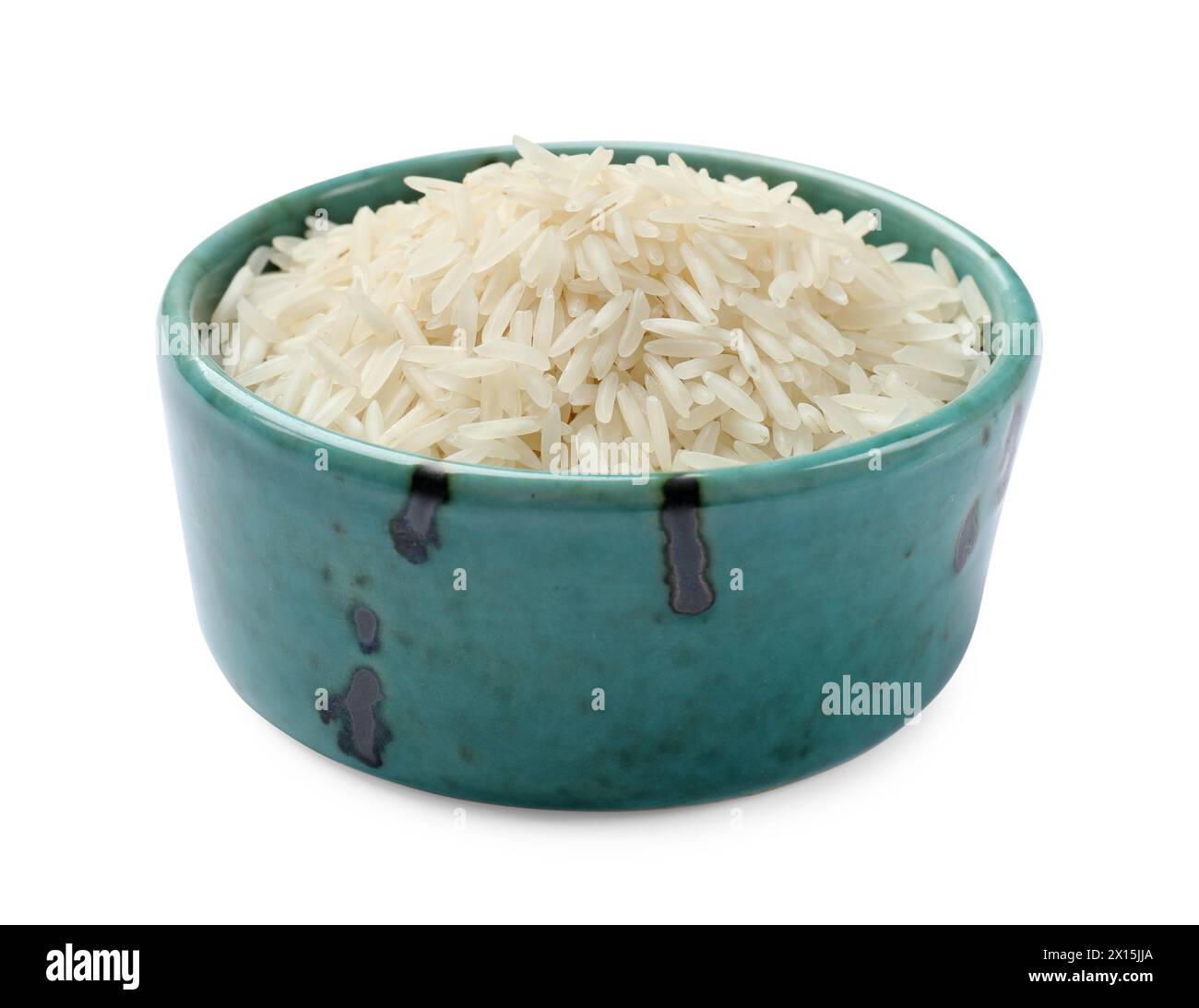 Raw basmati rice in bowl isolated on white Stock Photo - Alamy