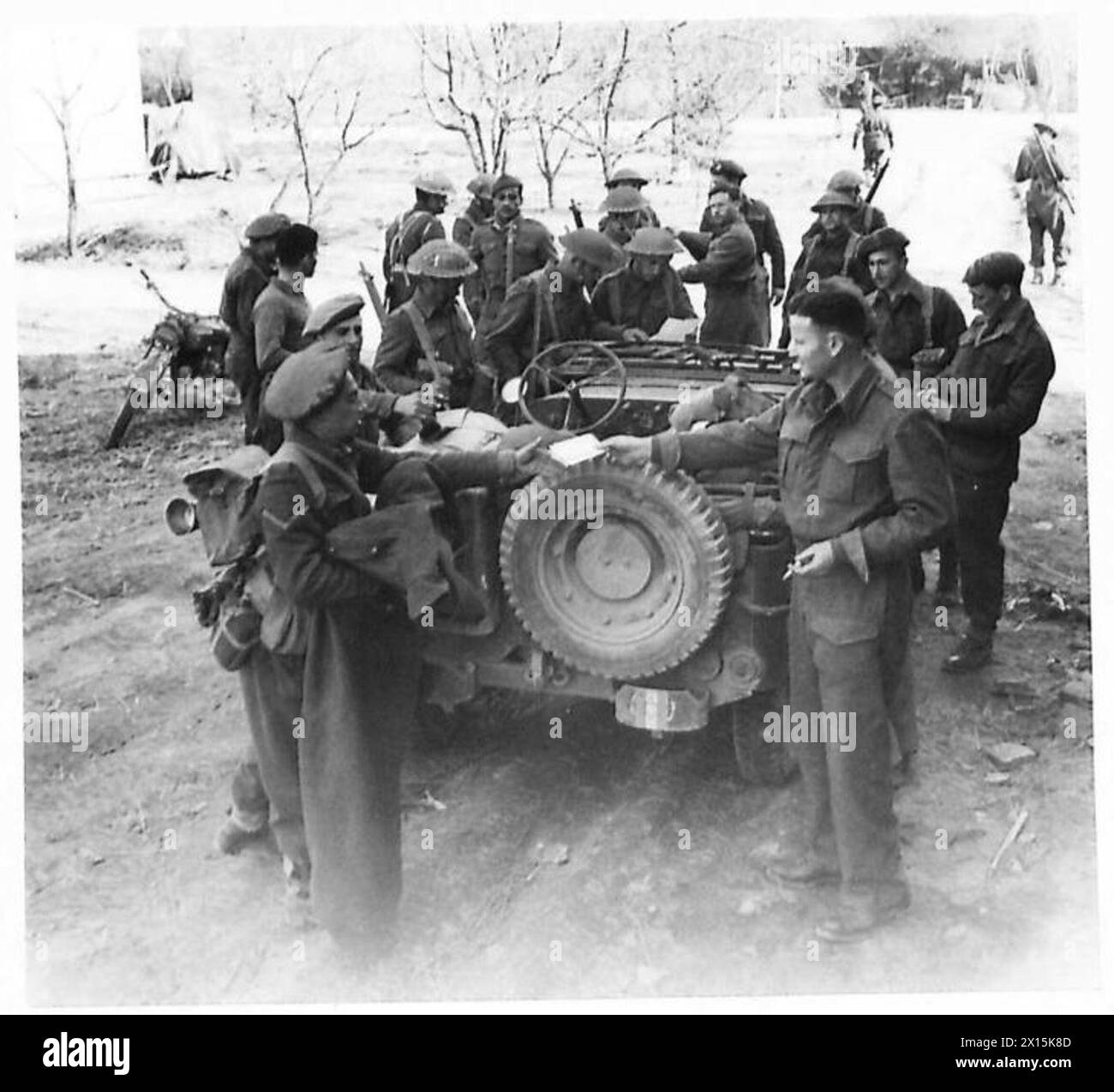 EIGHTH ARMY : JEWISH BRIGADE IN ACTION - Mail being distributed on a ...