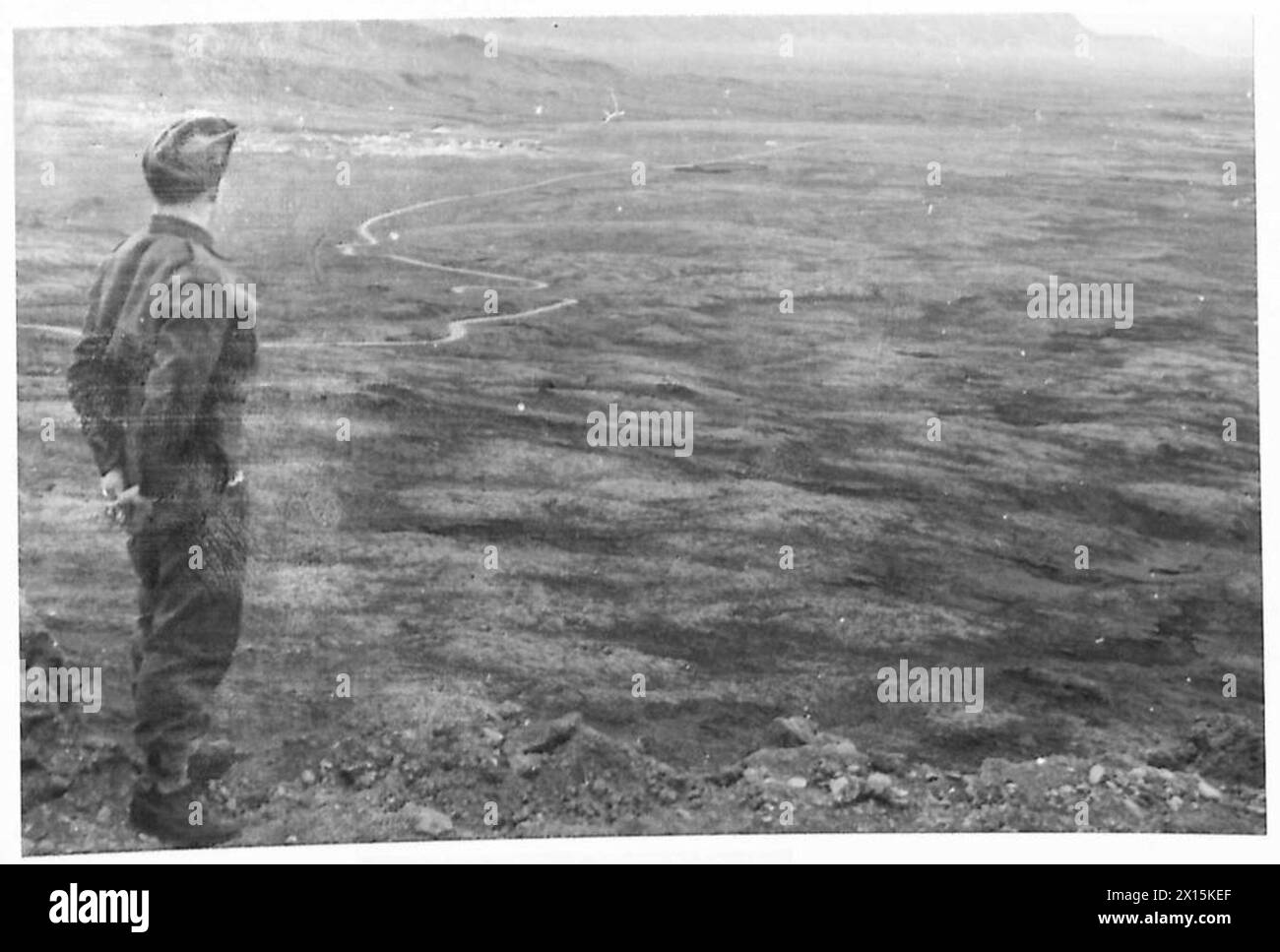 BRITISH AND CANADIAN TROOPS IN ICELAND - Distant views of road leading ...