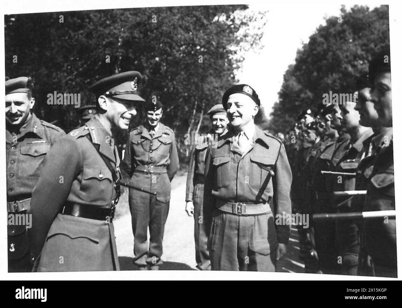 H.M. THE KING INSPECTS INVASION TROOPS - A happy picture of the King ...