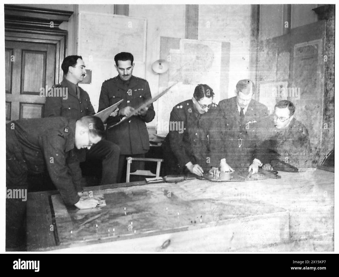 "A" CORPS HEADQUARTERS - Intelligence officers. Left to right - Lieut ...