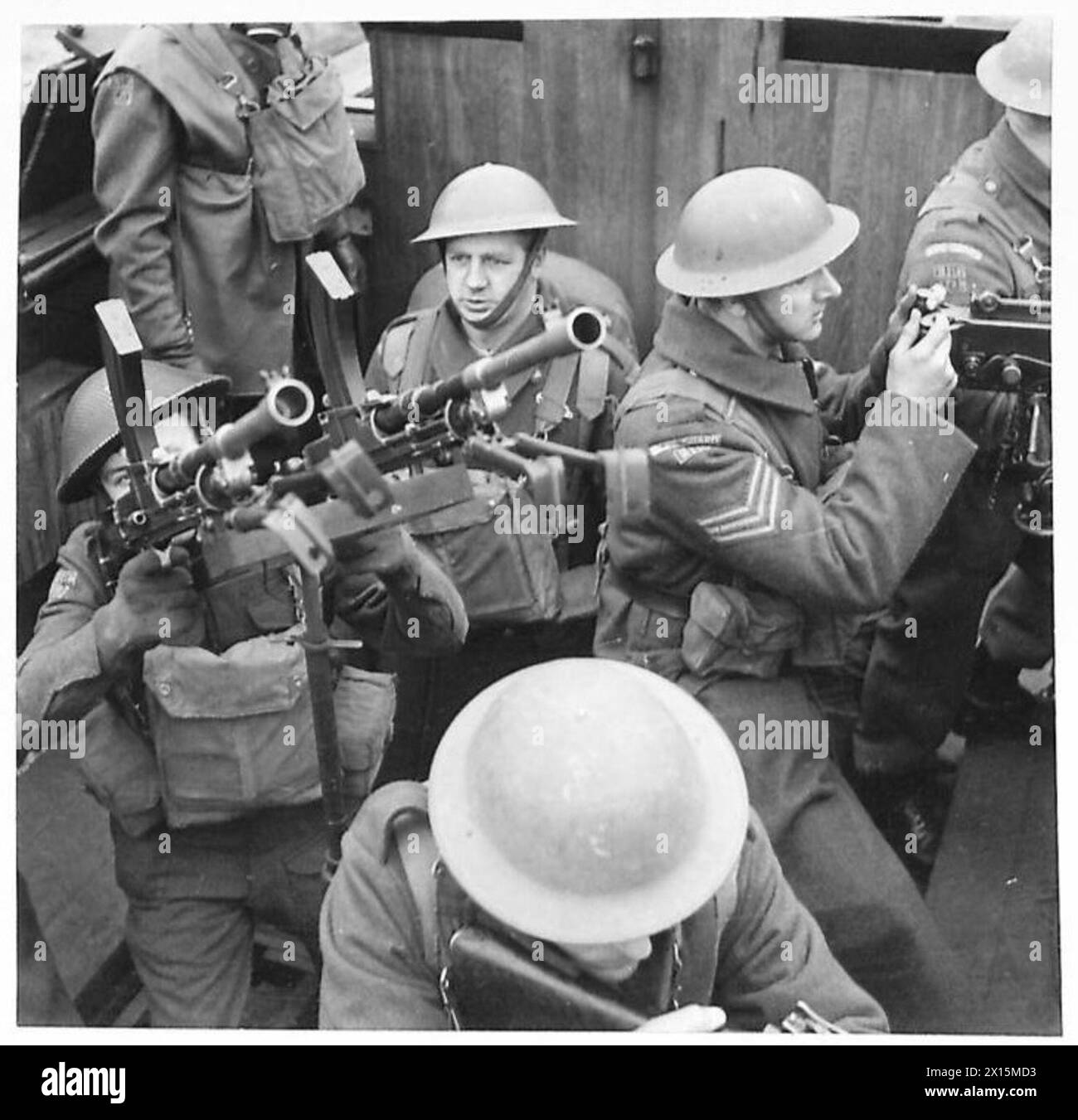 HOME GUARD'S ARMOURED TRAIN - In the fighting car. Home Guards at their ...