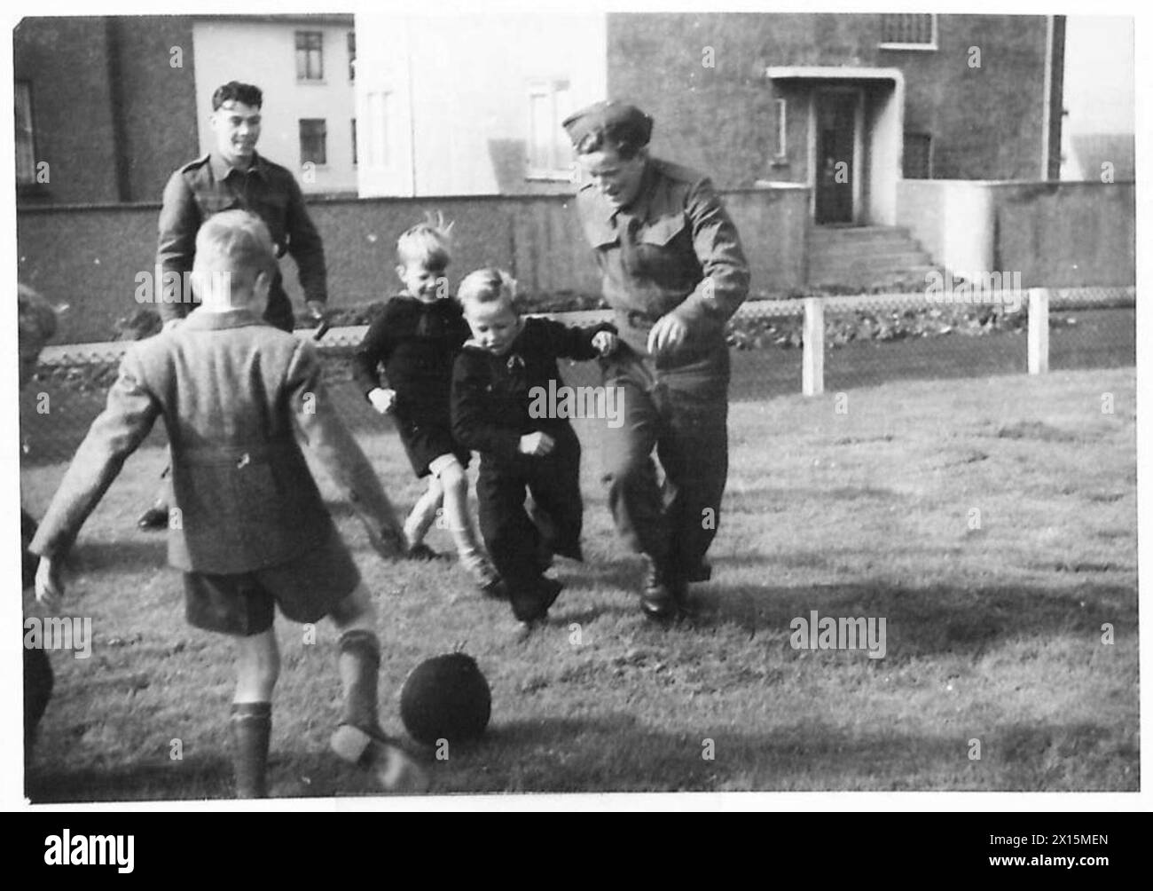 BRITISH AND CANADIAN TROOPS IN ICELAND - Children playing and ...