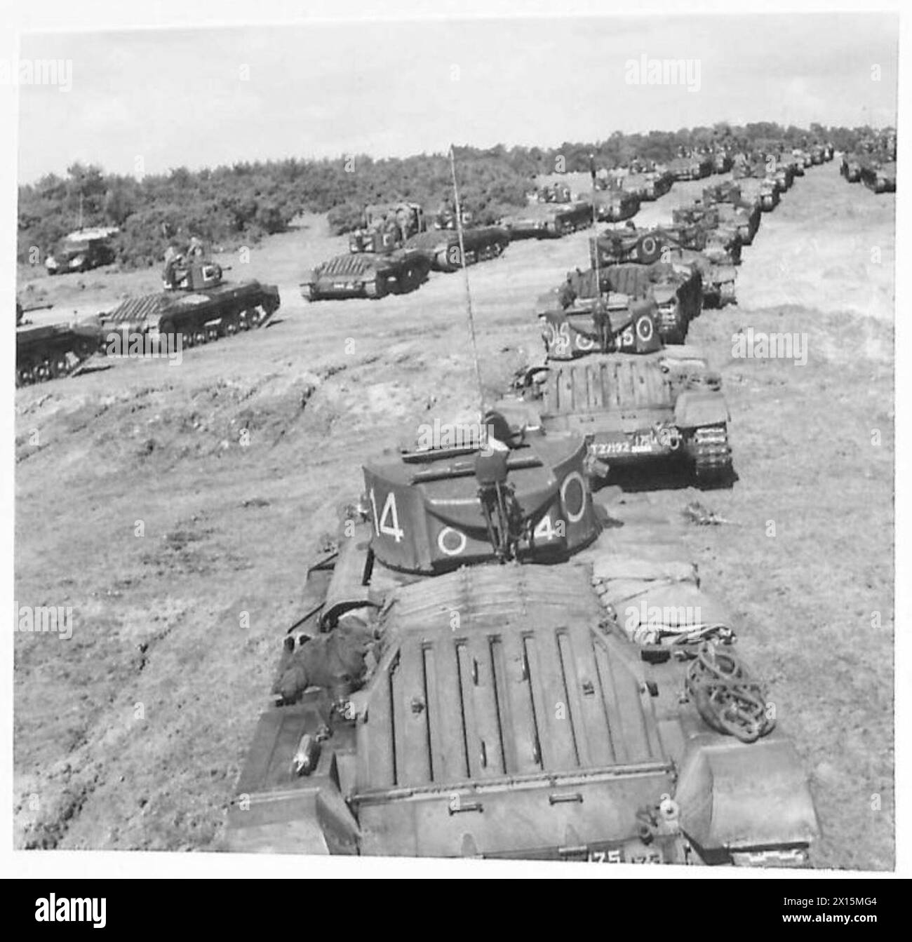 AND STILL THEY COME - Formations of Valentine Tanks Mk.III on the move ...