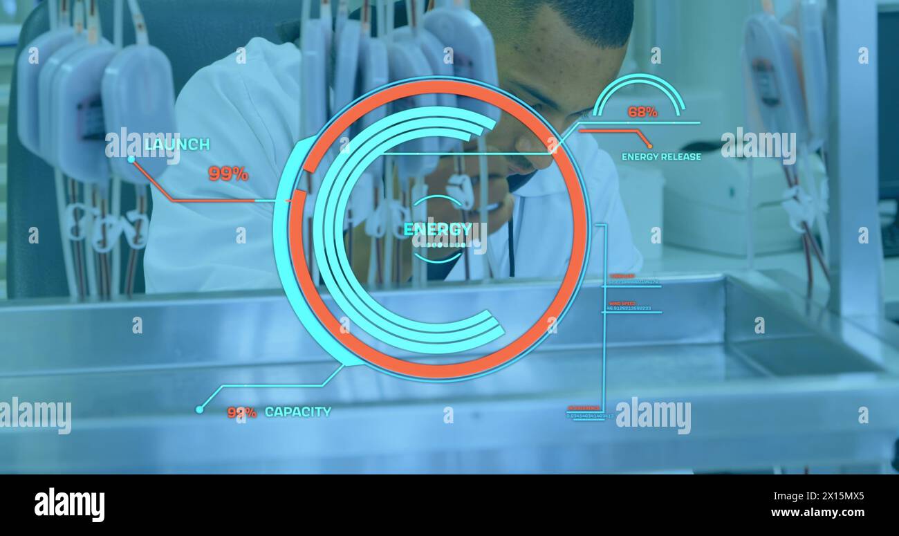 Image of digital scan scope over scientist in laboratory Stock Photo ...
