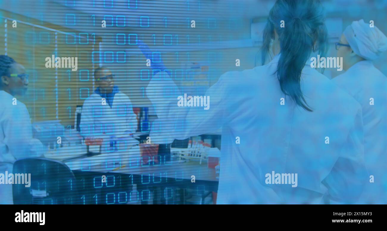 Image of data processing over diverse doctors talking Stock Photo - Alamy