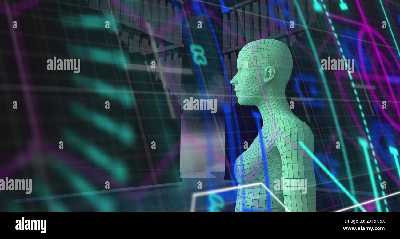 Image of scope scanning and data processing over human body Stock Photo ...